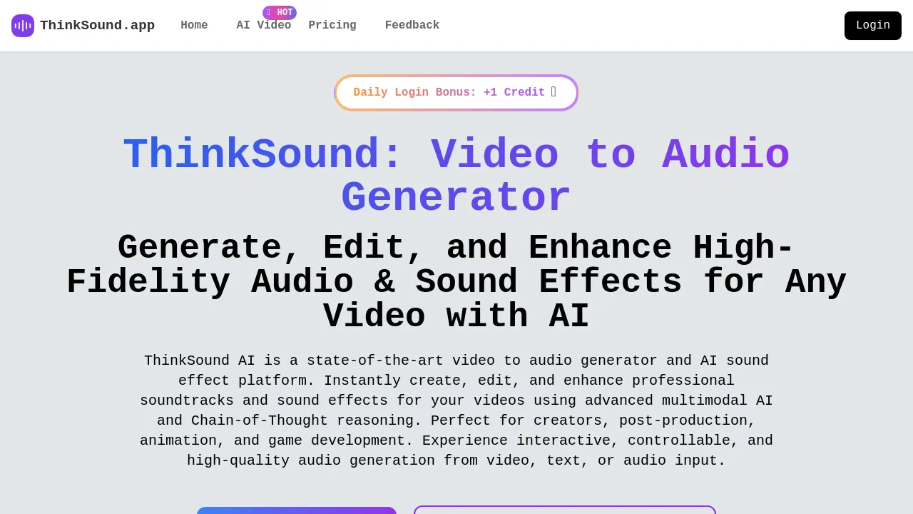 ThinkSound - AI Video-to-Audio Generator - BestofAI
